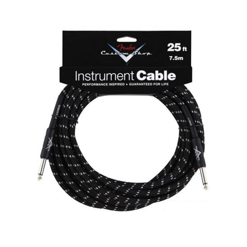 Fender Performance Series Custom Shop 25ft Instrument Cable, Black Twe ...